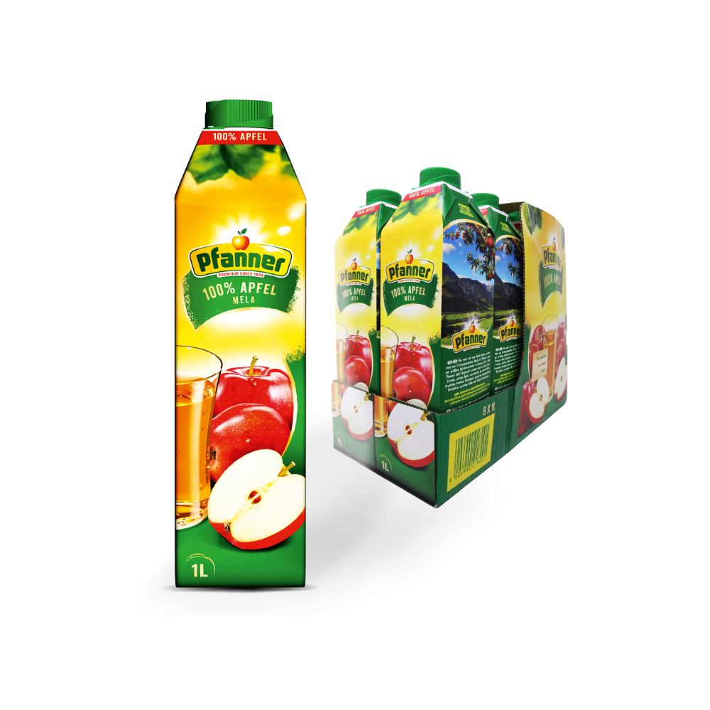 Pfanner Apfelsaft - 8x1L – Pfanner-Getraenke.com