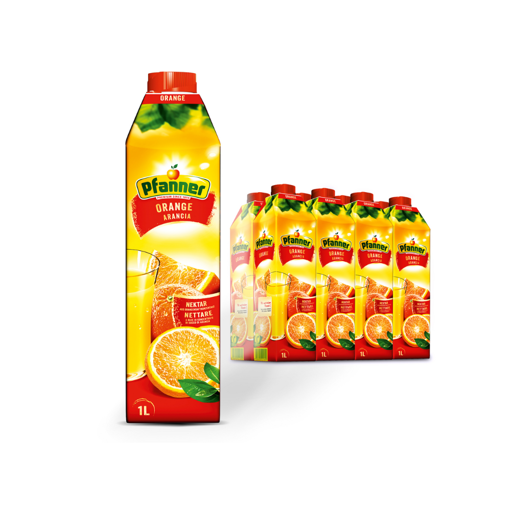Pfanner Orangennektar - 8x1L – Pfanner-Getraenke.com