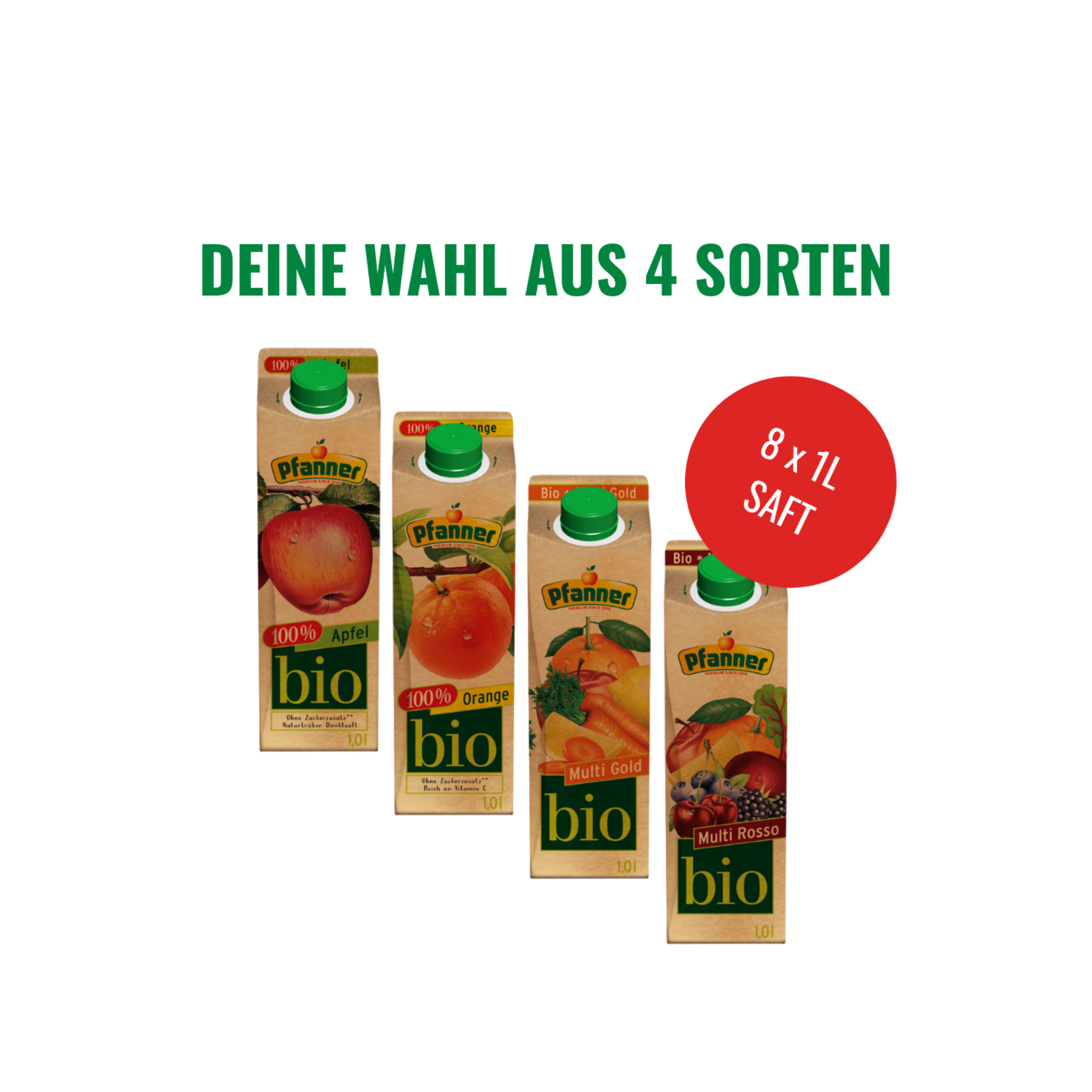 BIO Fruchtsaft Einzelflaschen - Sorten individuell zusammenstellen 8x1 ...